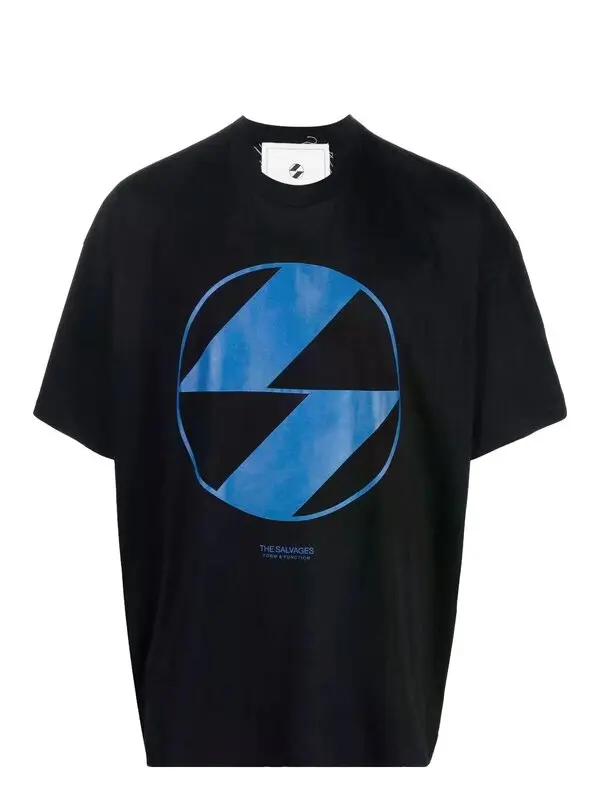 THE SALVAGES Logo Print Cotton T-shirt - Black