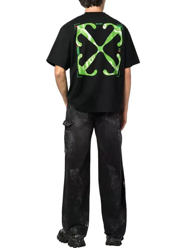 Off-White Logo-embroidered T-shirt - Black