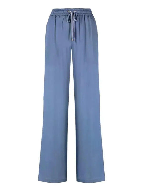 Lorena Antoniazzi Satin Wide-leg Track Pants - Blue