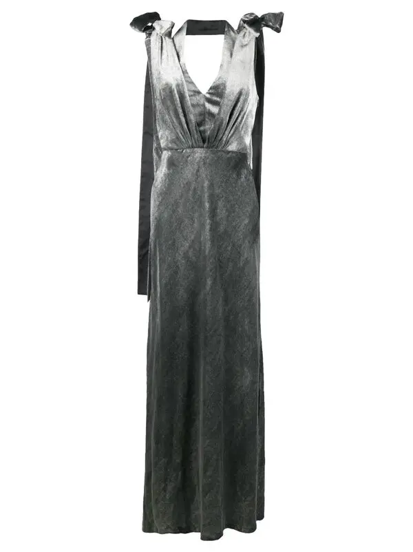 Alberta Ferretti Velvet Gown - Silver