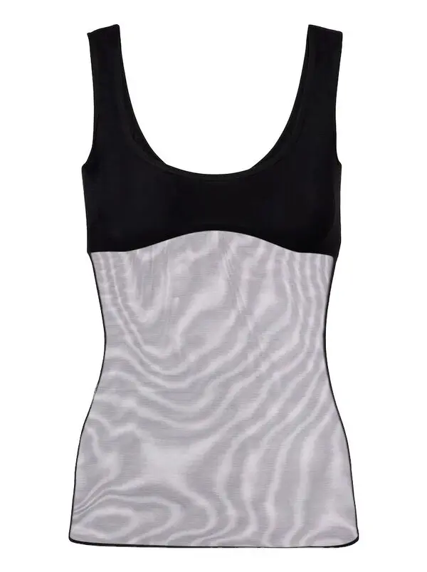 NENSI DOJAKA Sheer Panel Tank Top - Black