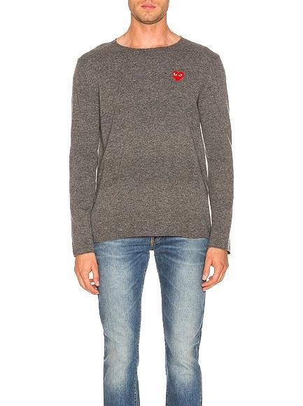 Play Comme Des Garcon Logo Emblem Sweatshirt - Grey