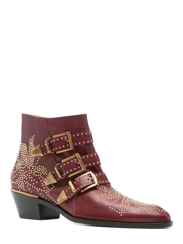Chloé Susanna Studded-embellished Boots - Red