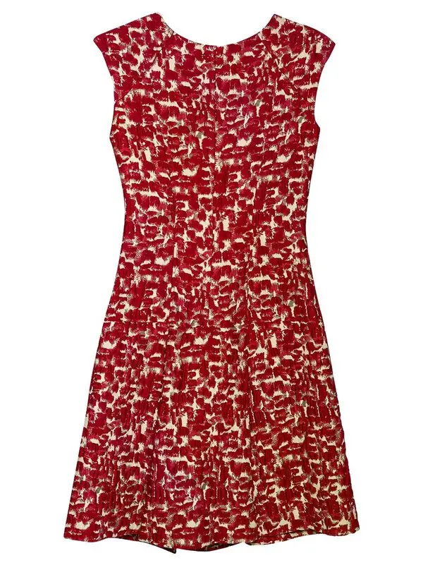 Carolina Herrera 2024 Jacquard Panel Dress - Red