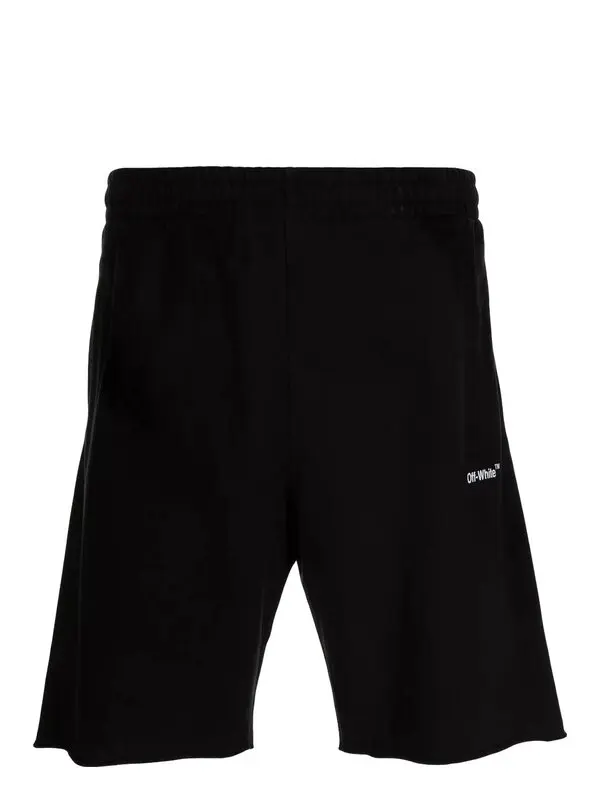 Off-White Single Arrow Cotton Track Shorts - Black
