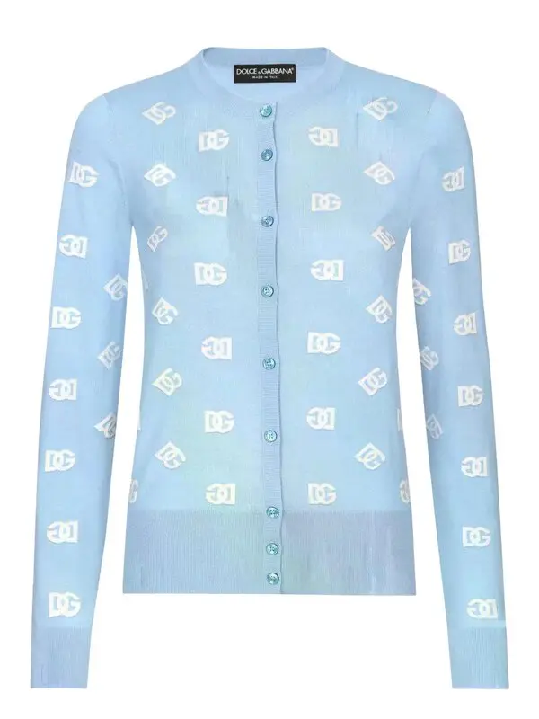 Dolce & Gabbana Dna Logo Print Cardigan - Blue