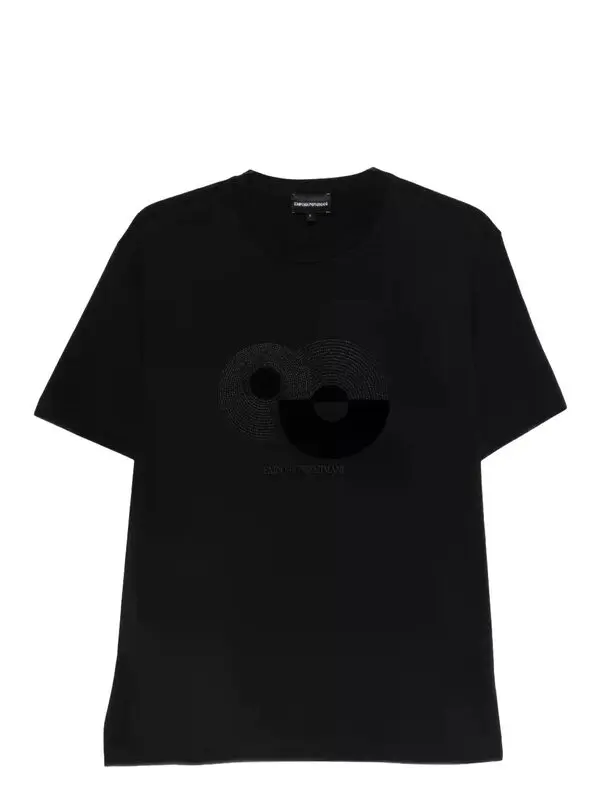 Emporio Armani Logo-embroidered T-shirt - Black