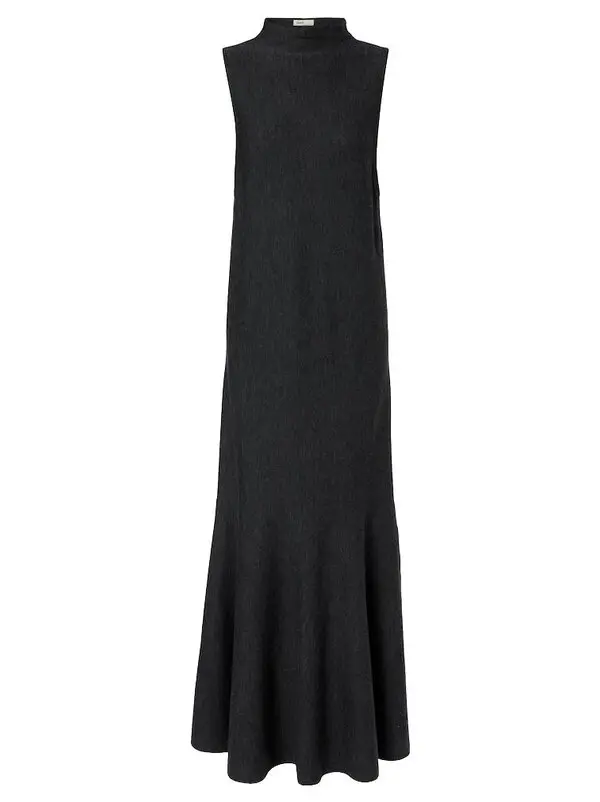 Khaite Margo Wool Maxi Dress - Grey