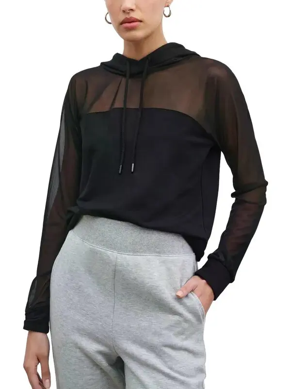 MARCELLA Park Mesh-panel Hoodie - Black