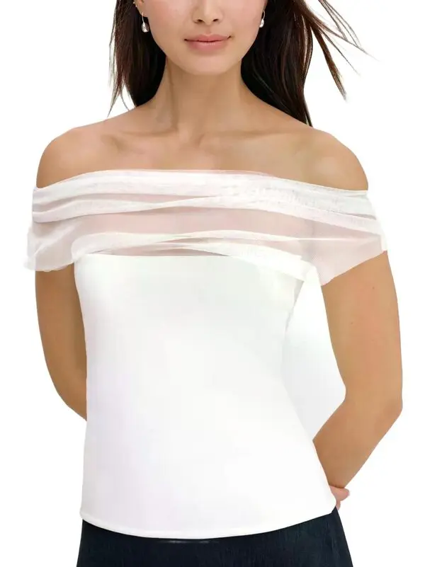 MARCELLA Cabrini Mesh-panel Top - Neutrals
