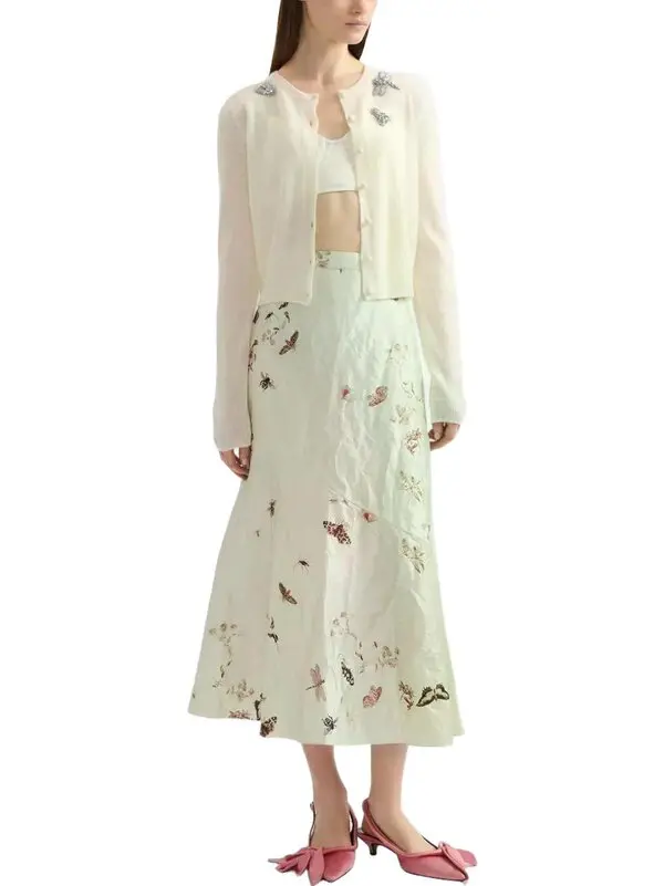 Erdem Embellished Crew-neck Cardigan - Neutrals