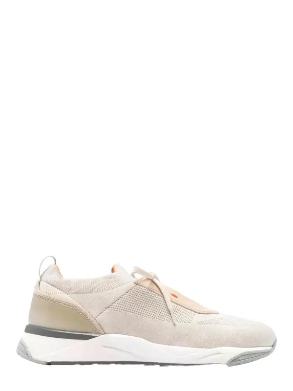 Santoni Lace-up Panelled Sneakers - Neutrals