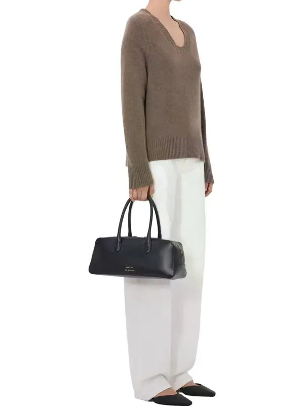Loulou De Saison U Neck Ribbed Baji Sweater - Brown