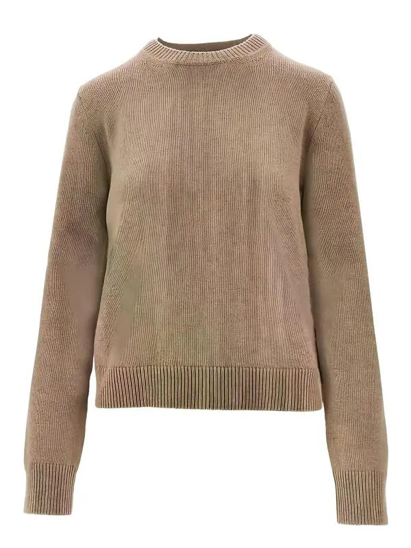 Max Mara Ribbed Knit Crew Neck Sweater - Brown
