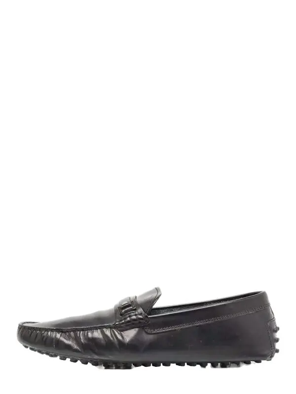 TOD'S Leather Loafers With Buckle Detail - Black