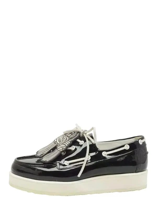 Pierre Hardy Patent Leather Knot Detail Loafers - Black