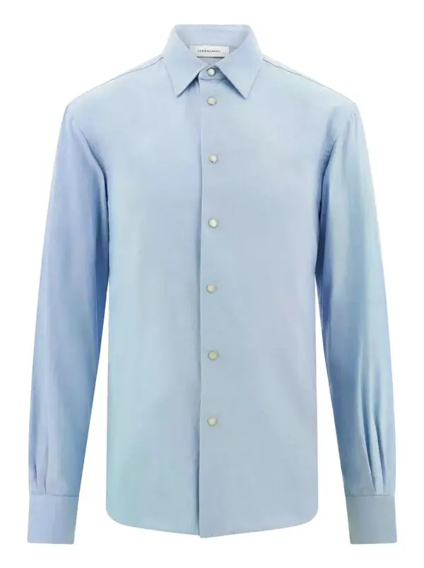 FERRAGAMO Snap-button Shirt - Blue