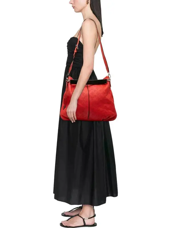 LOUIS VUITTON Monogram Mahina Selene Mm Satchel - Red