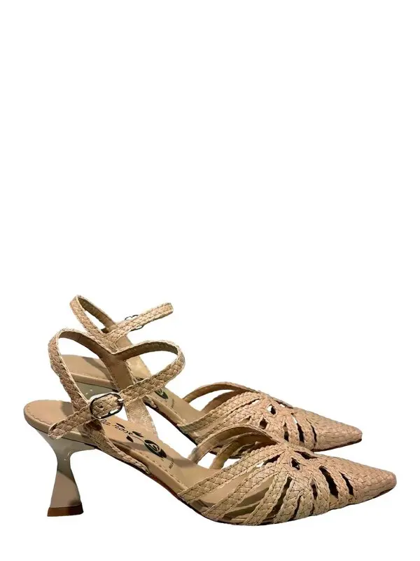 LA ROSE Moritz Woven Leather Sandals - Neutrals