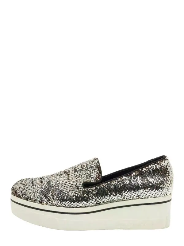 Stella McCartney Sequined Platform Slip-on Sneakers - Silver