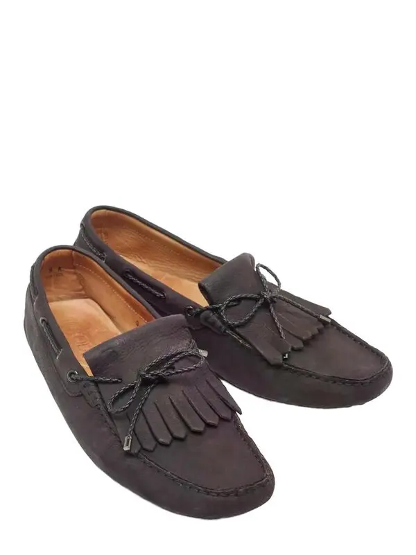 TOD'S Nubuck Leather Loafers - Black
