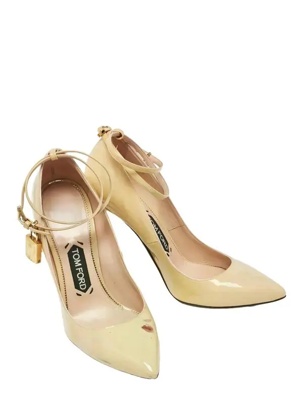 TOM FORD 100mm Patent-leather Lock Pumps - Neutrals
