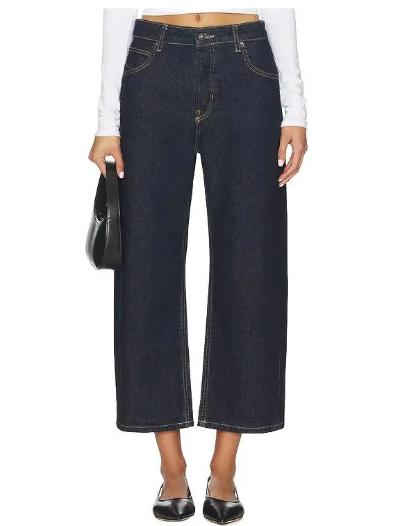Free People Deep Trance Dropped Boyfriend Denim Trousers - Blue