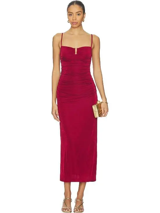 Minkpink Maya Midi Dress - Wine