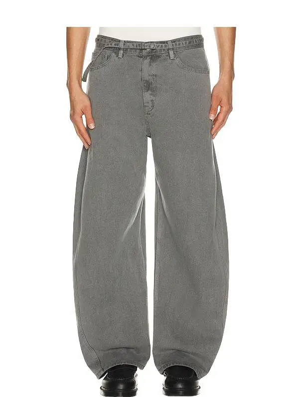 LE17SEPTEMBRE Garment Dyed Curved Jeans In . Also - Grey