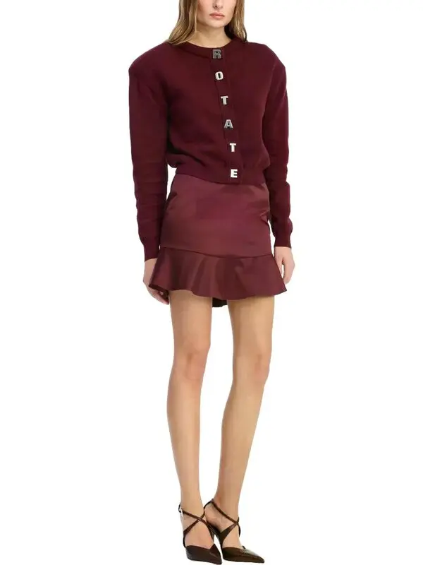 ROTATE BY BIRGER CHRISTENSEN Ruffled Satin Mini Skirt - Red