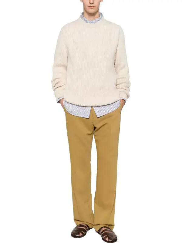 Fendi Logo-embroidered Sweater - Neutrals