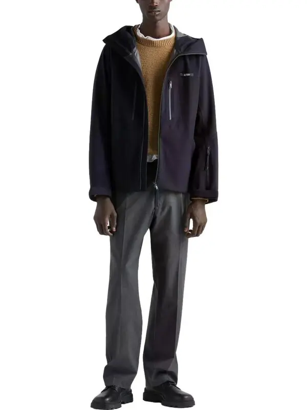 Prada Hooded Zip-up Jacket - Blue
