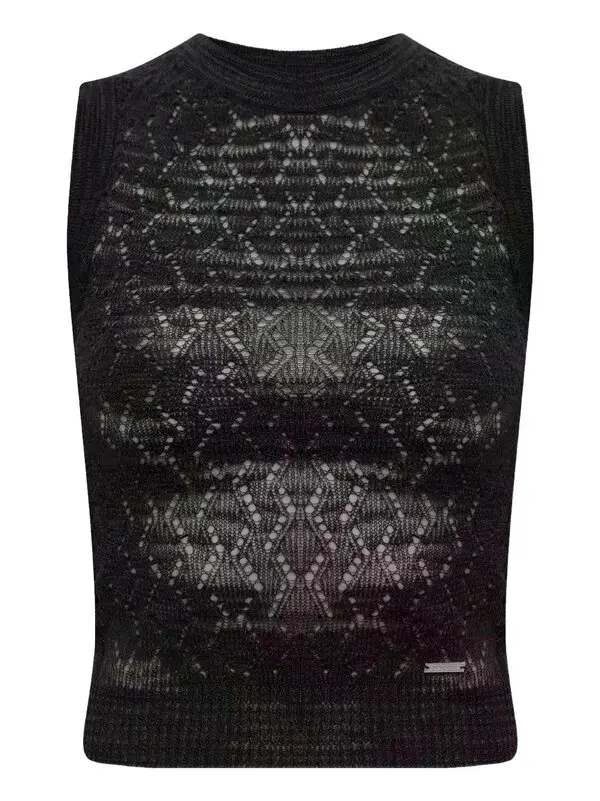 Dsquared2 Sleeveless Openwork Vest - Black