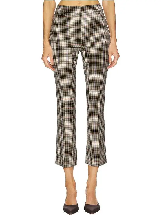 Veronica Beard Arte Checkered Capri Trousers - Brown