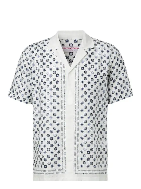 Orlebar Brown Maitan Printed Bowling Shirt - White