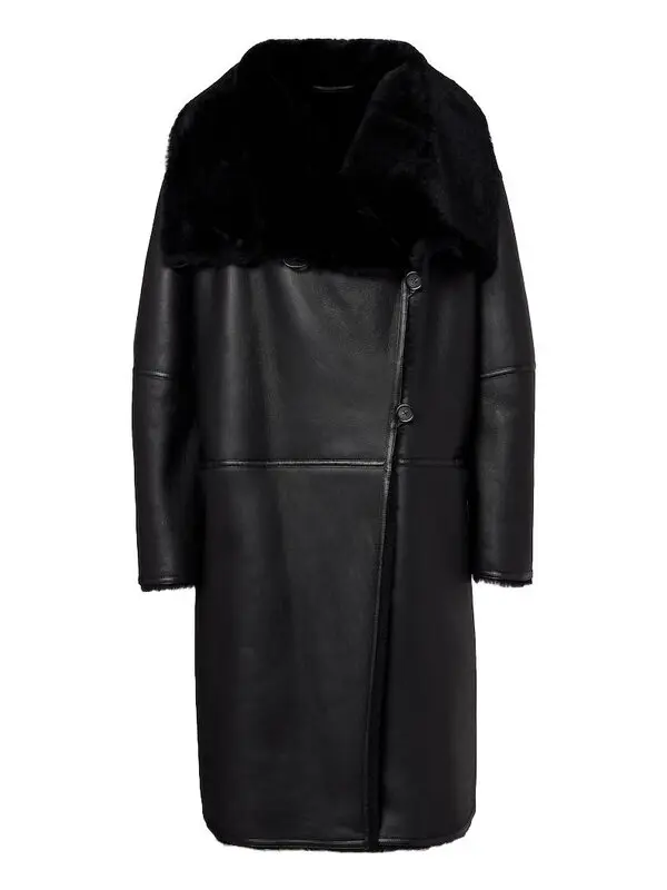 TOTEME Shearling-lined Leather Coat - Black