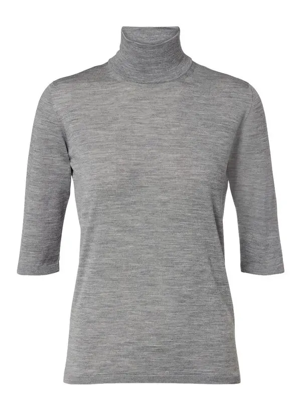 Max Mara Boa Virgin Wool Turtleneck Sweater - Grey