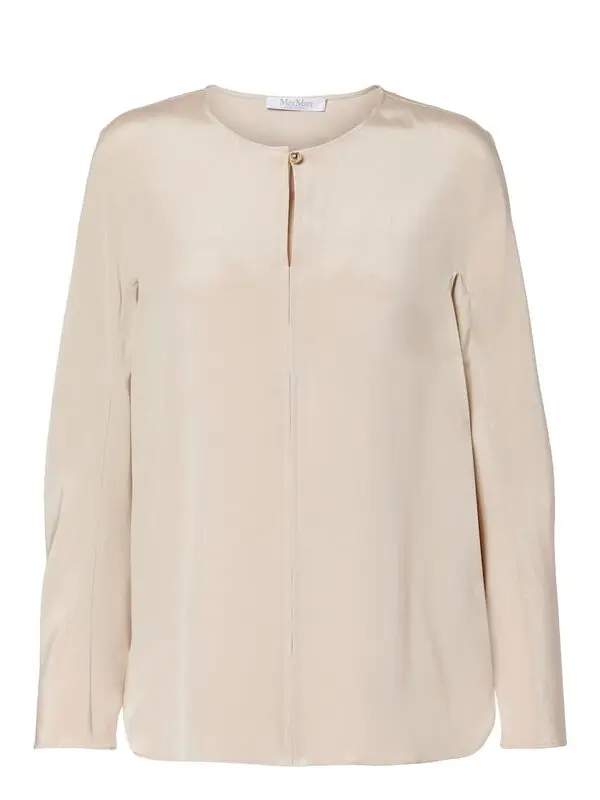 Max Mara Mitico Silk-blend Blouse - Beige