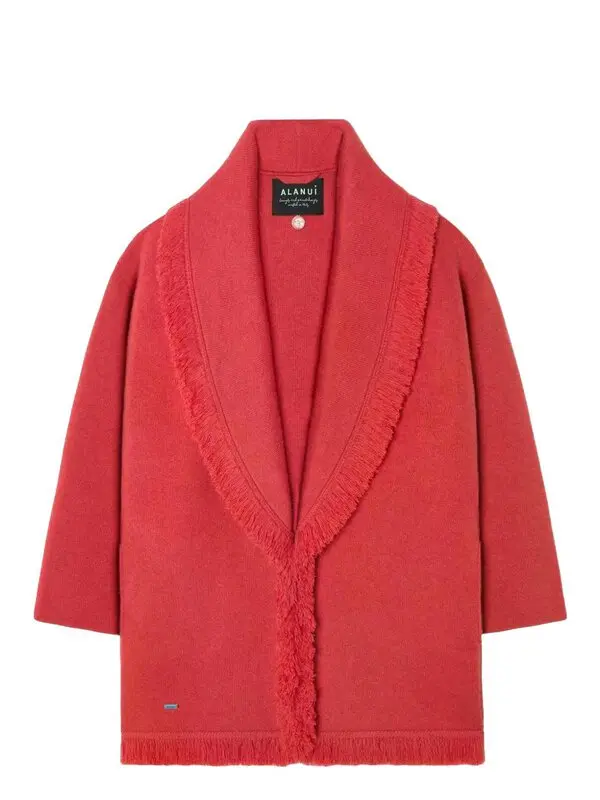Alanui Fringed Finest Coat - Red