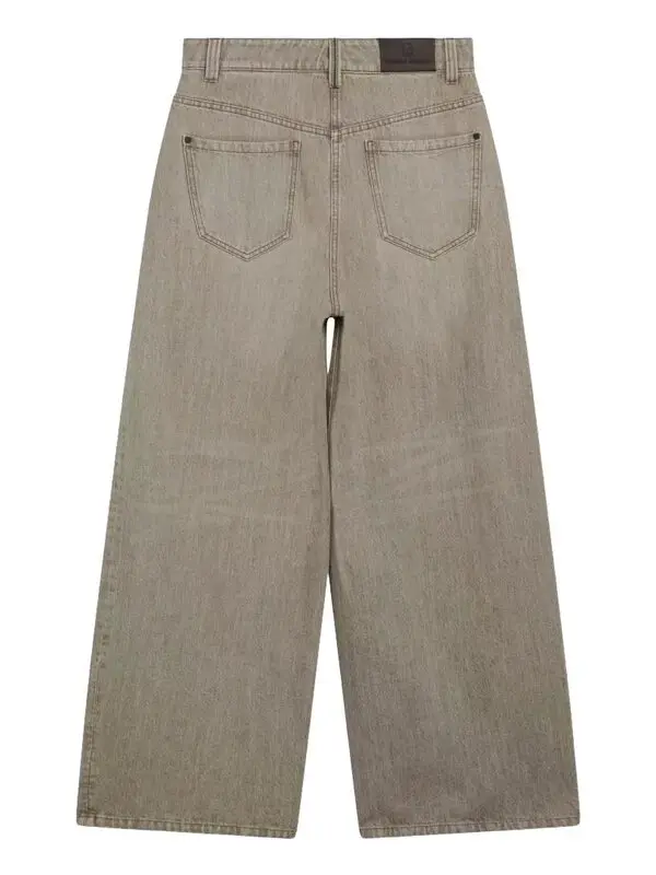 Brunello Cucinelli Wide-leg Cotton Jeans - Neutrals