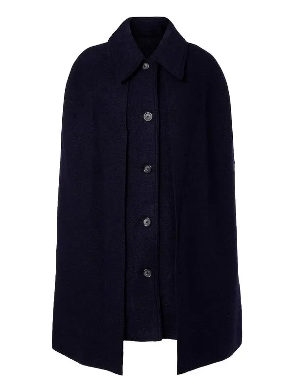 TOTEME Wool Boucle Cape - Blue