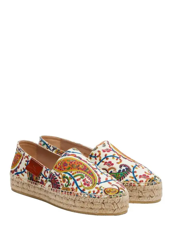 Etro Paisley Print Canvas Espadrilles - Multicoloured