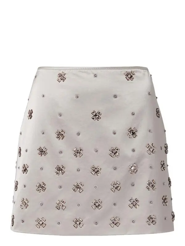 Veronica Beard Olenna Embellished Mini Skirt - Grey