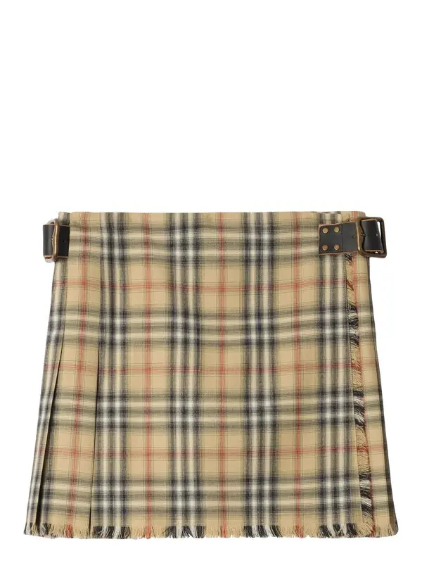 Burberry Wool Check Mini Kilt - Beige