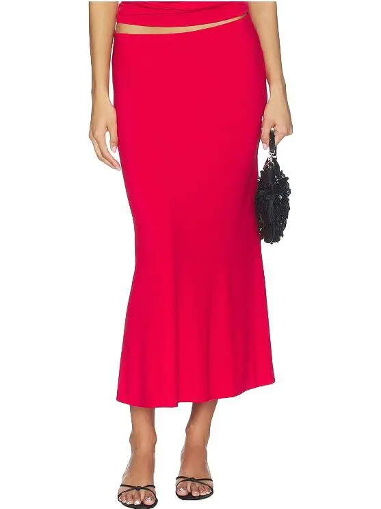 BELLA VENICE The Jessie Slip Maxi Skirt - Red