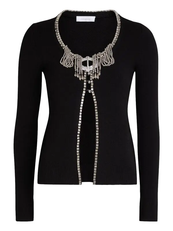 Rabanne Embellished Open-front Cardigan - Black