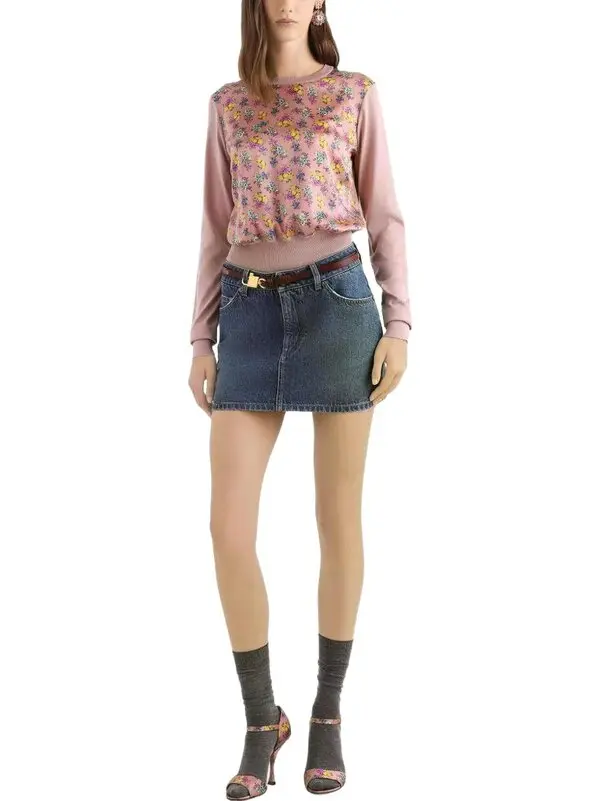 Dolce & Gabbana Floral-print Sweater - Pink