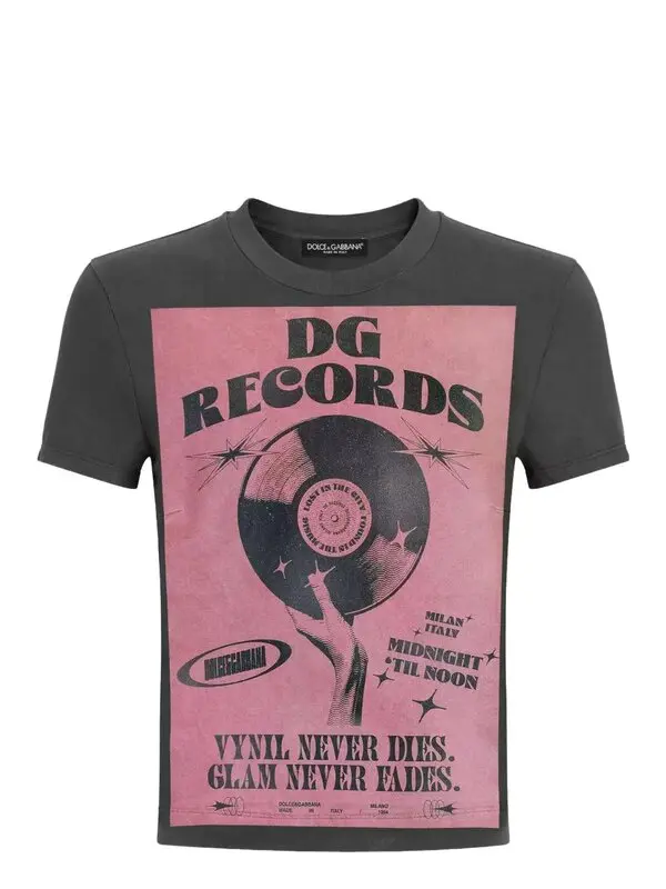 Dolce & Gabbana Graphic-print Cotton T-shirt - Grey