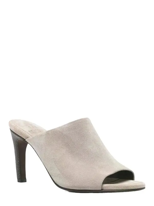 Brunello Cucinelli Open Toe Embellished Sandals - Neutrals