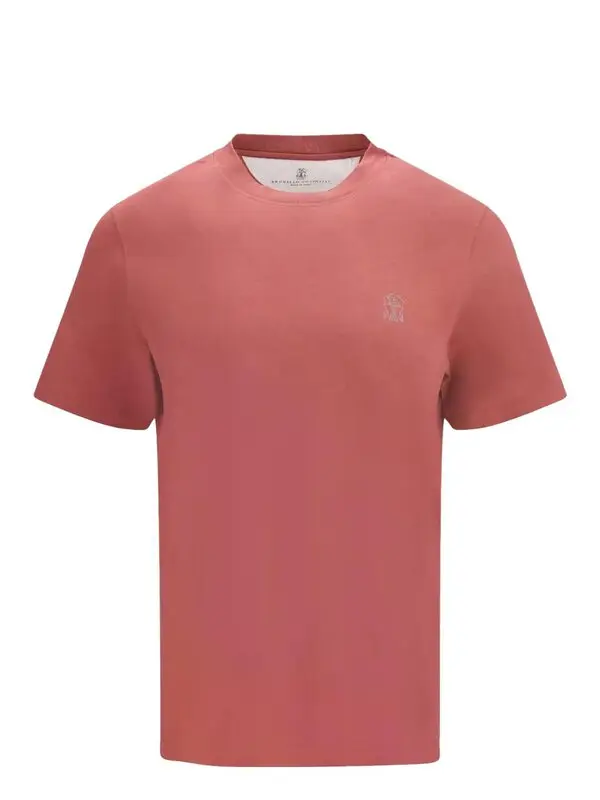 Brunello Cucinelli Logo-detail T-shirt - Red